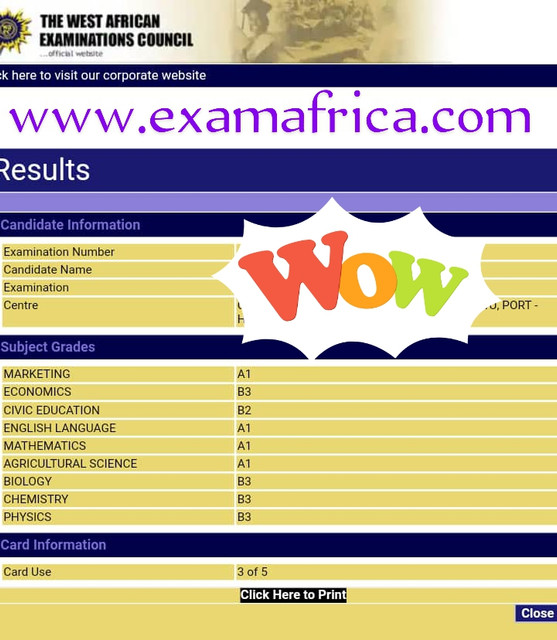 Our Past WAEC Examination Results And Testimonies
