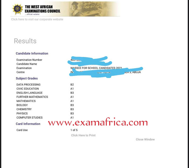 Our Past WAEC Examination Results And Testimonies